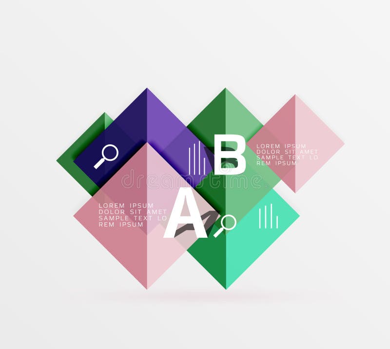 Glossy Squares with Text, Abstract Geometric Design Concept Stock ...