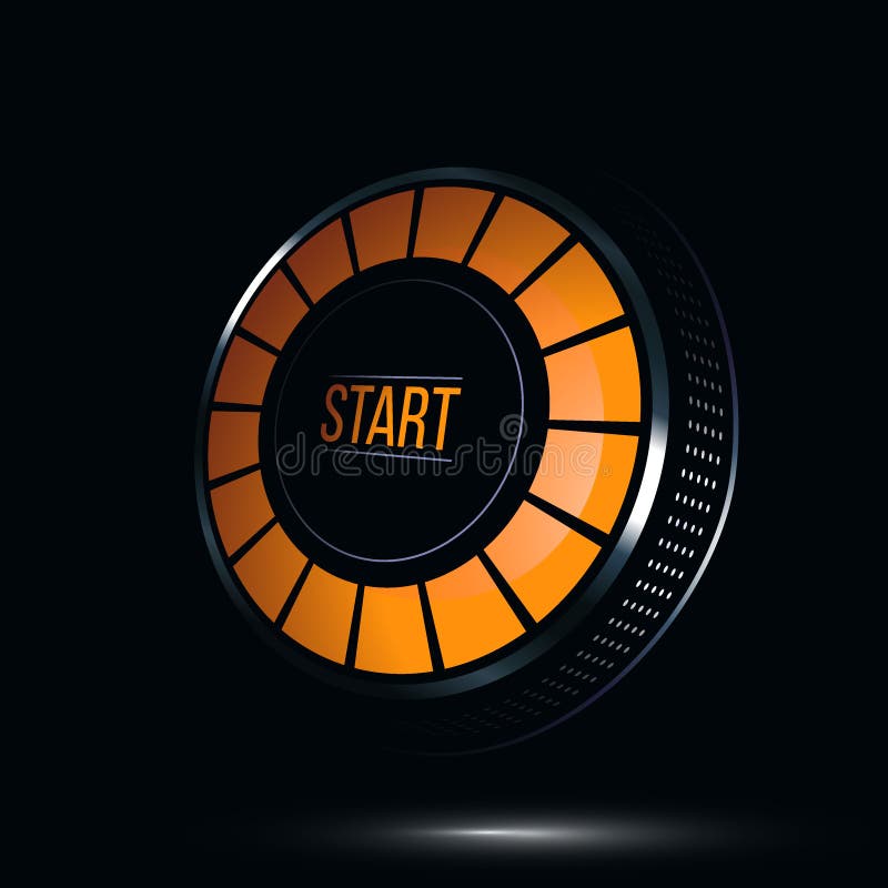 Start Glossy Yellow Round Button Stock Illustrations – 331 Start Glossy ...