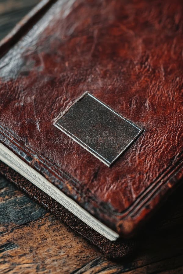 Glossy Sticker on Matte Leather Journal: Texture and Contrast Design ...