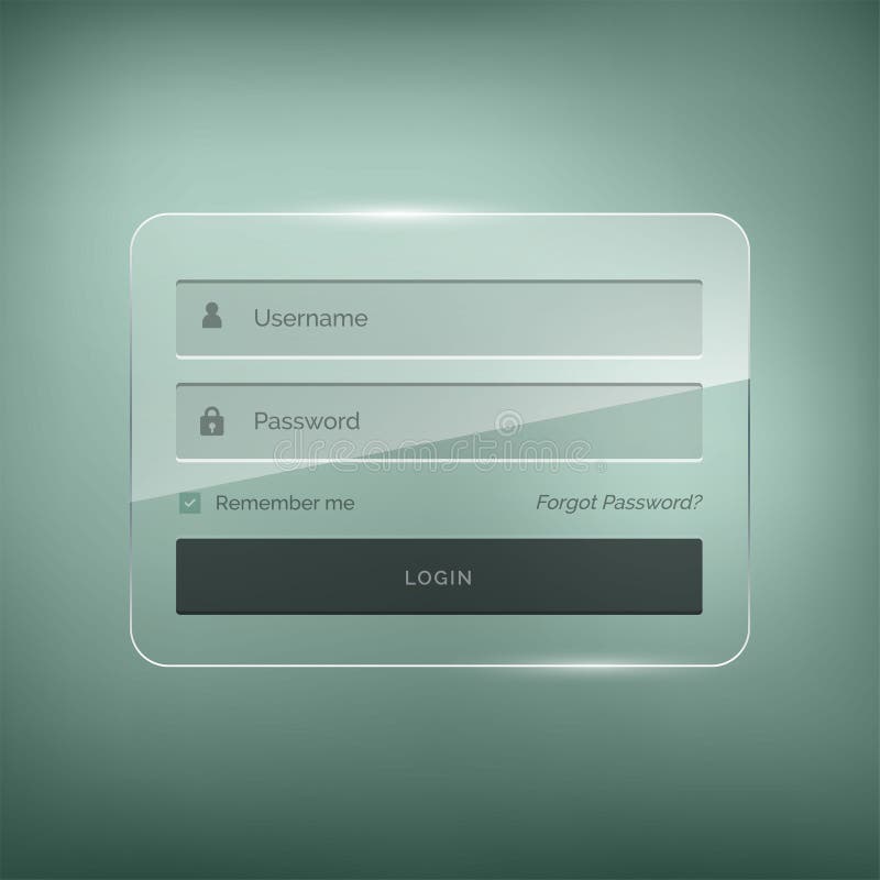 Glossy Stylish Login Form Design With Username And Password Stock ...