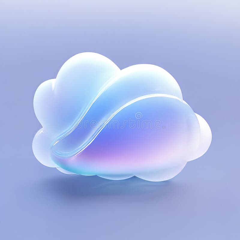 Glossy Stylized Glass Icon of Cloud Stock Illustration - Illustration ...