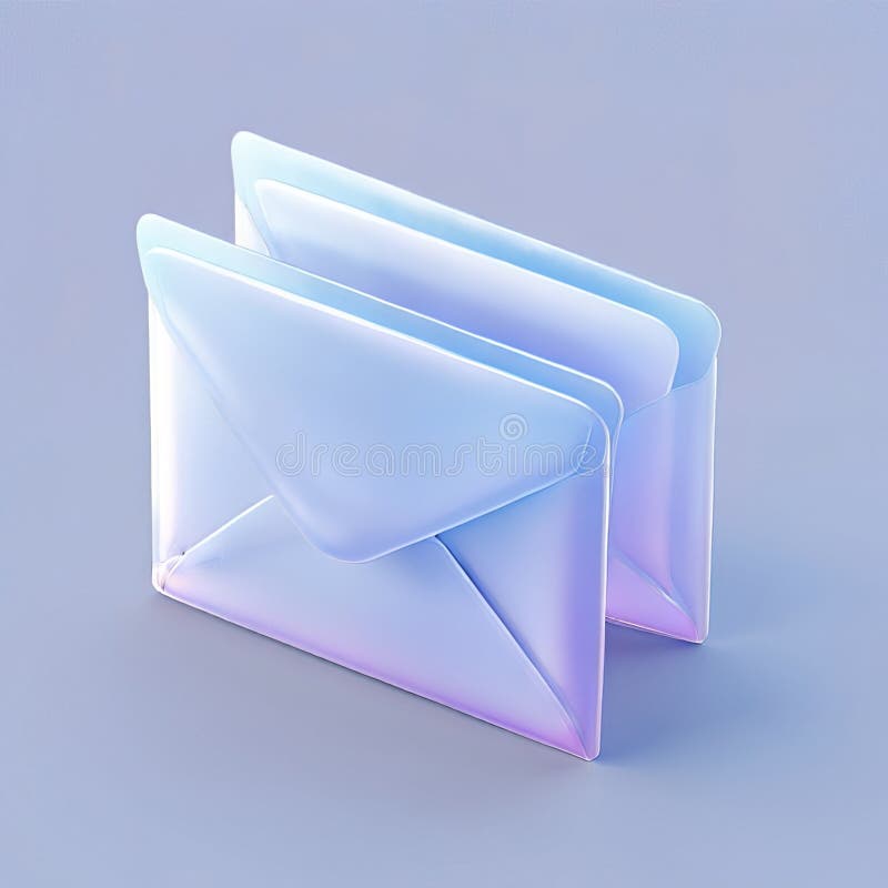 Glossy Stylized Glass Icon of Envelope Stock Illustration ...