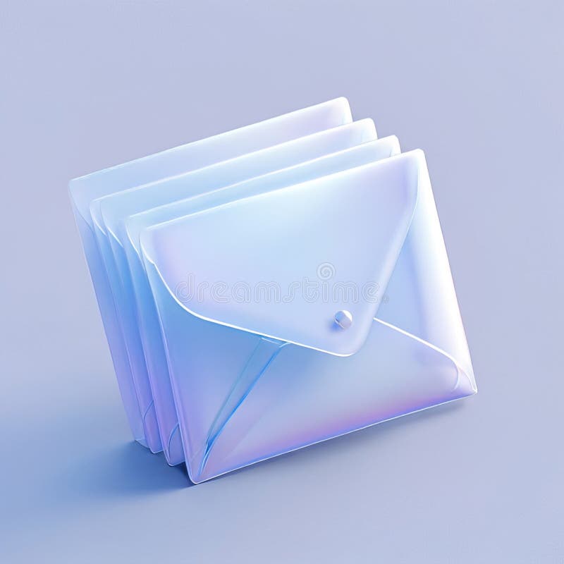 Glossy Stylized Glass Icon of Envelope Stock Illustration ...