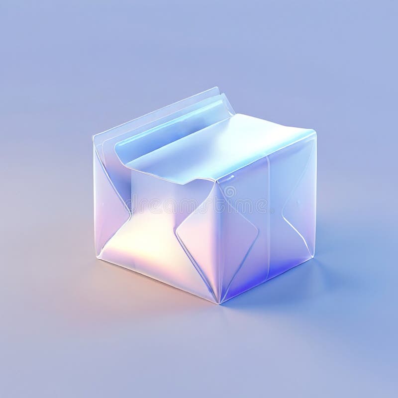 Glossy Stylized Glass Icon of Envelope Stock Illustration ...