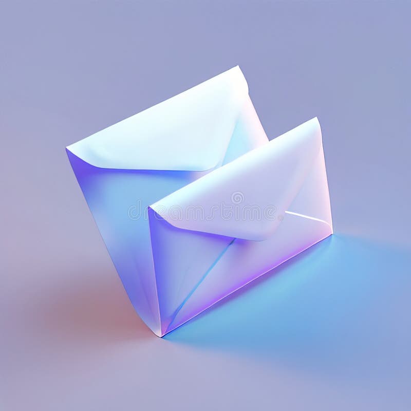 Glossy Stylized Glass Icon of Envelope Stock Illustration ...