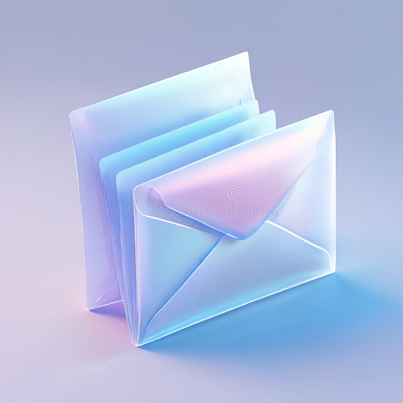 Glossy Stylized Glass Icon of Envelope Stock Illustration ...