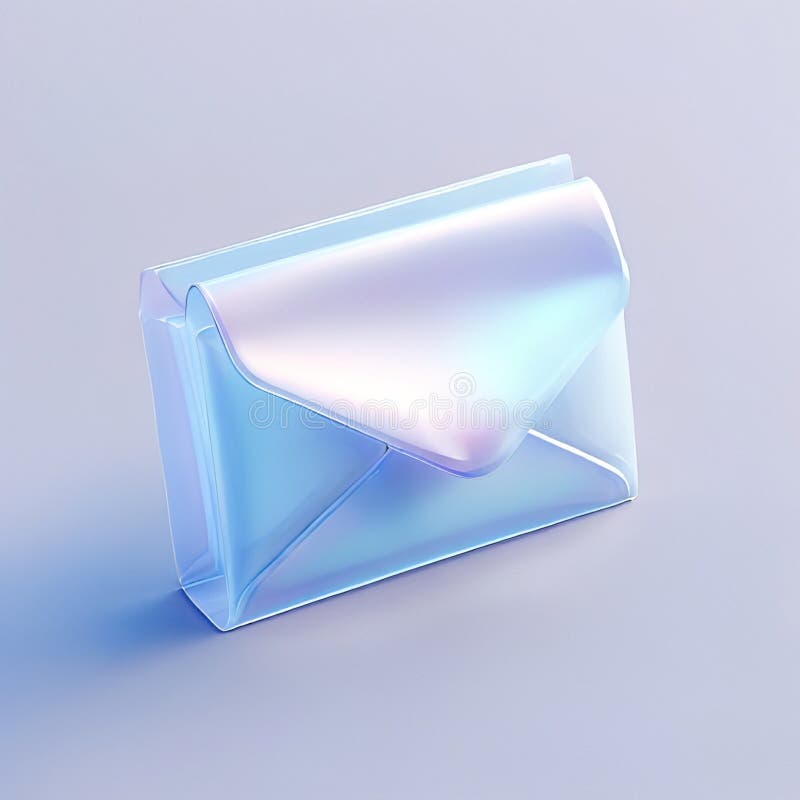 Glossy Stylized Glass Icon of Envelope Stock Illustration ...