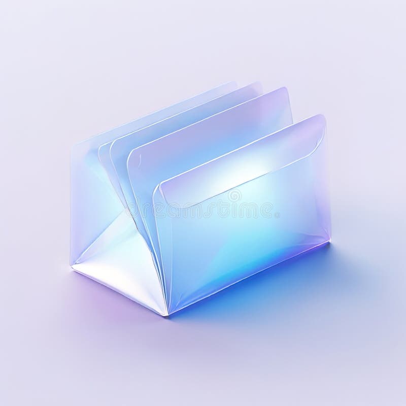 Glossy Stylized Glass Icon of Envelope Stock Illustration ...