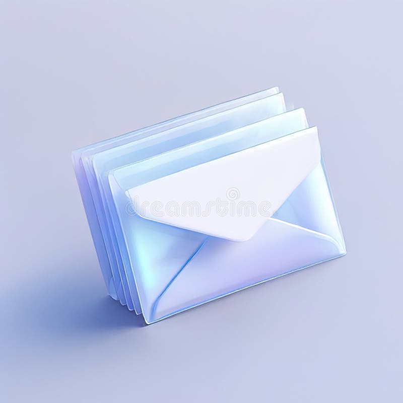 Glossy Stylized Glass Icon of Envelope Stock Illustration ...