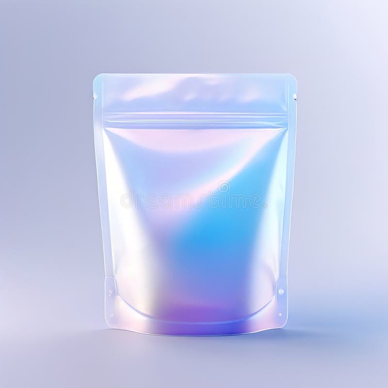 Glossy Stylized Glass Icon of Food Pouch Stock Illustration ...