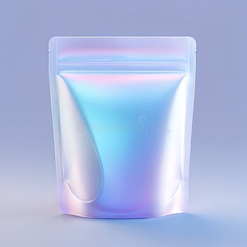 Glossy Stylized Glass Icon of Food Pouch Stock Illustration ...