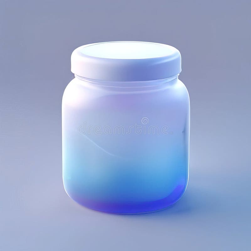 Glossy Stylized Glass Icon of Jar Stock Illustration - Illustration of ...