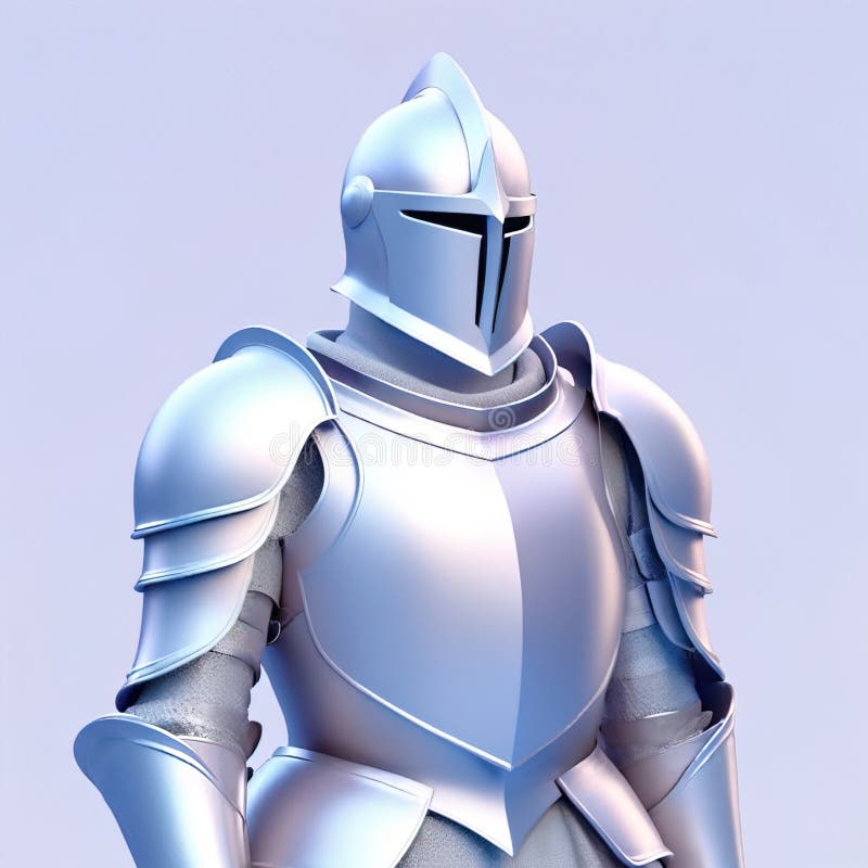 Glossy Stylized Glass Icon of Knight Armor Stock Illustration ...