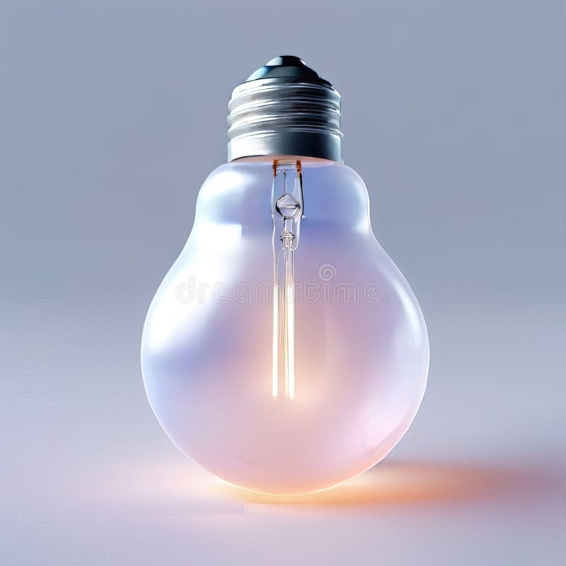 Glossy Stylized Glass Icon of Lightbulb Stock Illustration ...