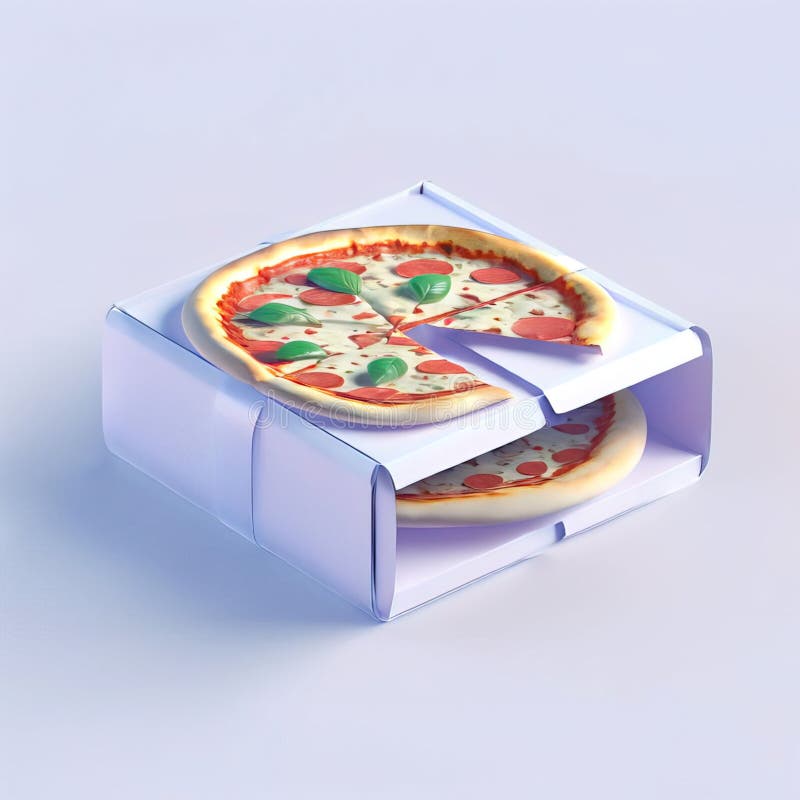 Glossy Stylized Glass Icon of Pizza Box Stock Illustration ...
