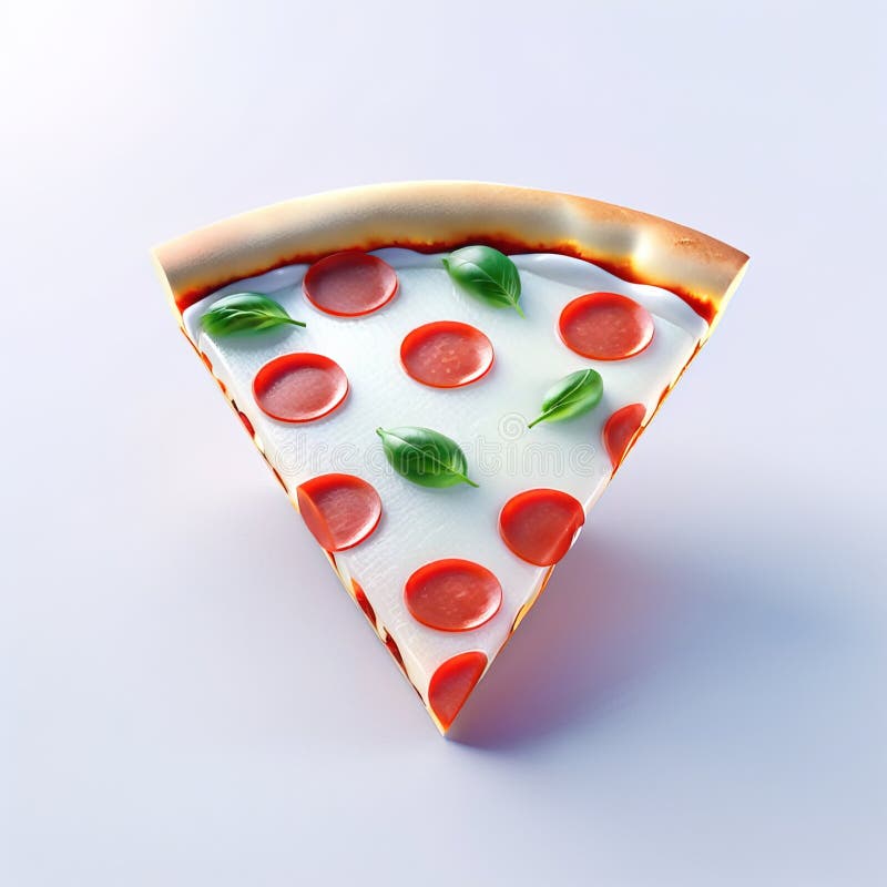 Glossy Stylized Glass Icon of Pizza Slice Stock Illustration ...