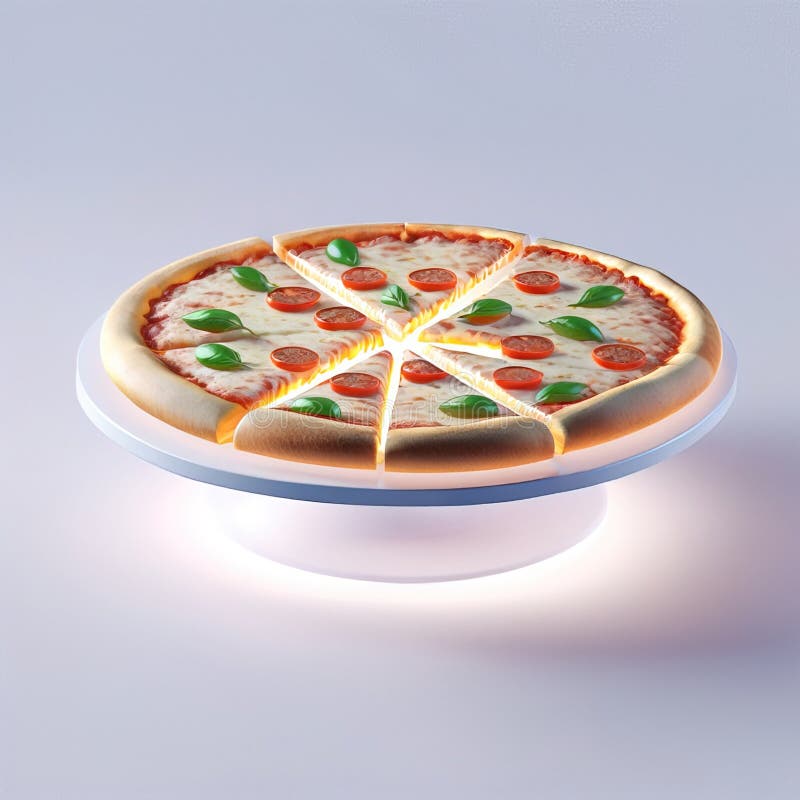 Glossy Stylized Glass Icon of Pizza Slice Stock Illustration ...