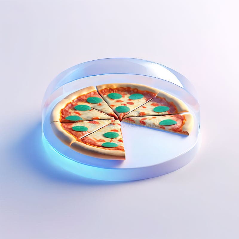 Glossy Stylized Glass Icon of Pizza Slice Stock Illustration ...