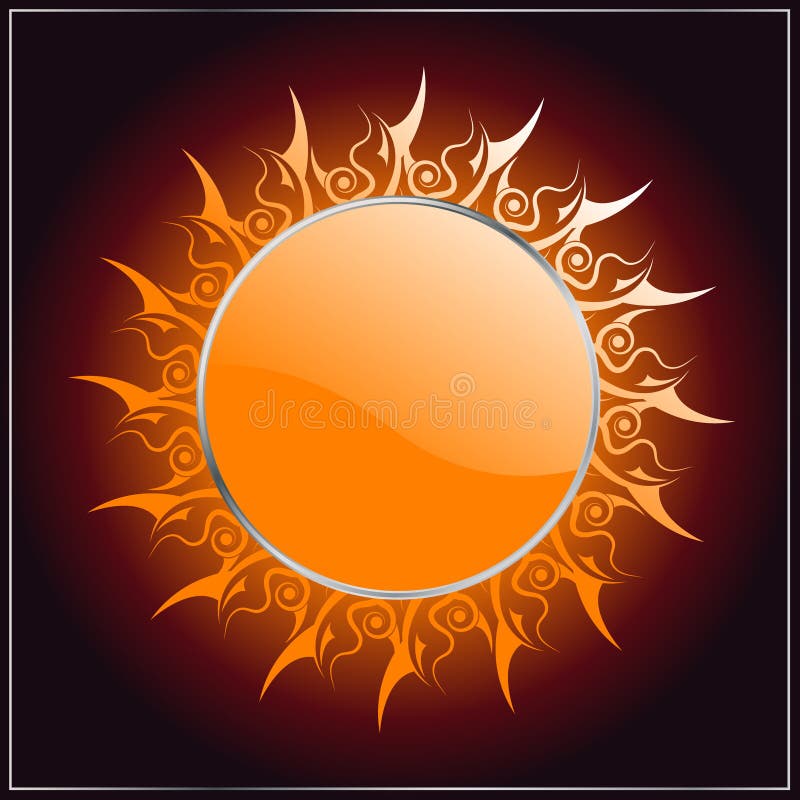 Glossy Sun icon stock vector. Illustration of button - 10073643