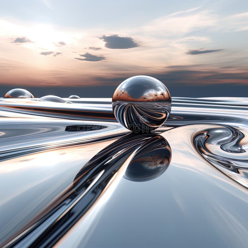 The Glossy Surface of the Metal and Reflection Create an Abstract Metal ...