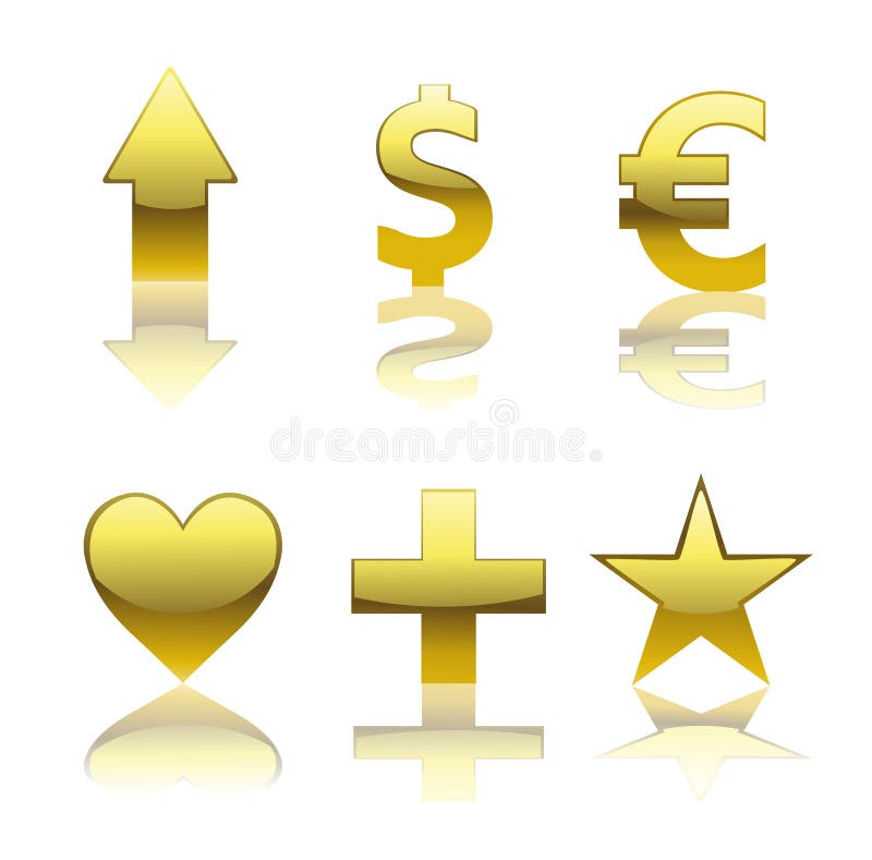 Glossy Symbols stock vector. Illustration of yellow, plus - 34209818