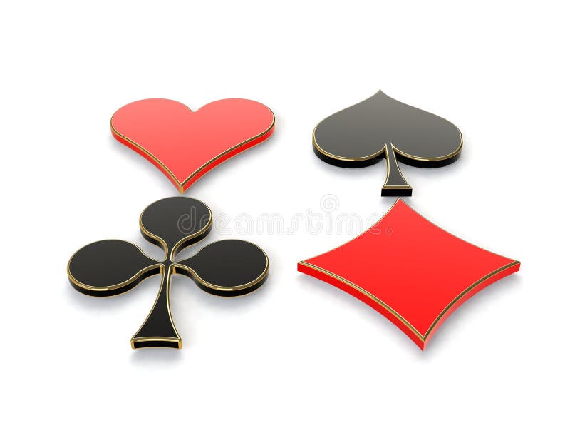 Glossy Symbols of Playing Cards 3d Image Stock Illustration ...