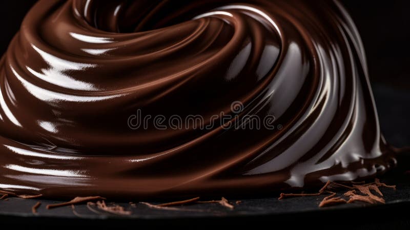 The Glossy Texture of a Chocolate Ganache Dessert. AI Generated Stock ...
