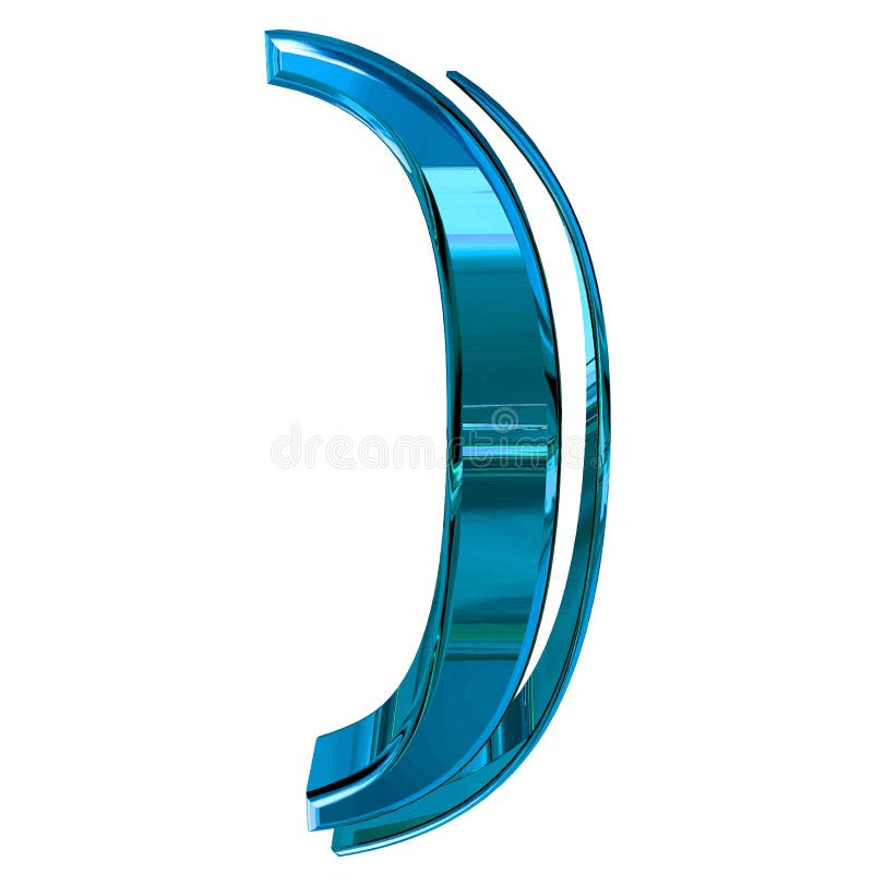 Glossy Three-dimensional Symbol in Blue Stock Vector - Illustration of ...