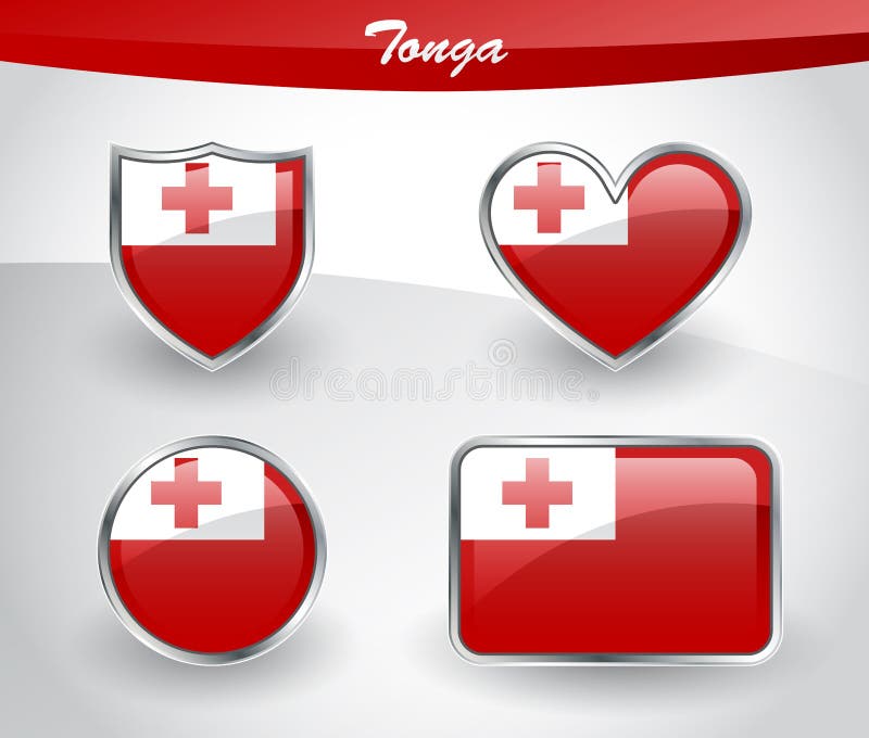 Tonga Official National Flag and Coat of Arms, Oceania Stock Vector ...