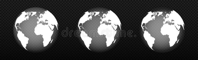 Glossy Transparent Vector Glass Globe World Map . Stock Vector ...