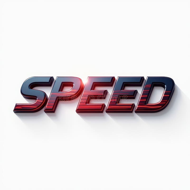 Glossy Typography Word SPEED with Dynamic Lighting Effects. Stock ...