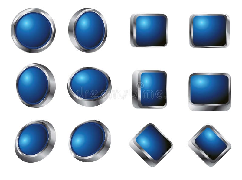 Blue web buttons long stock vector. Illustration of click - 9724706