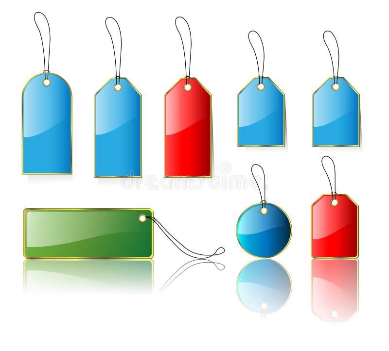 Glossy Vector Price and Labels Tags. Stock Vector - Illustration of ...