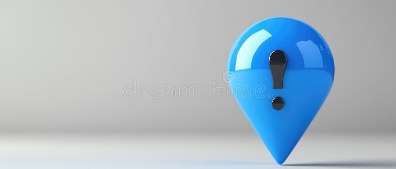 Blue Pointer with Exclamation Mark Stock Illustration - Illustration of ...