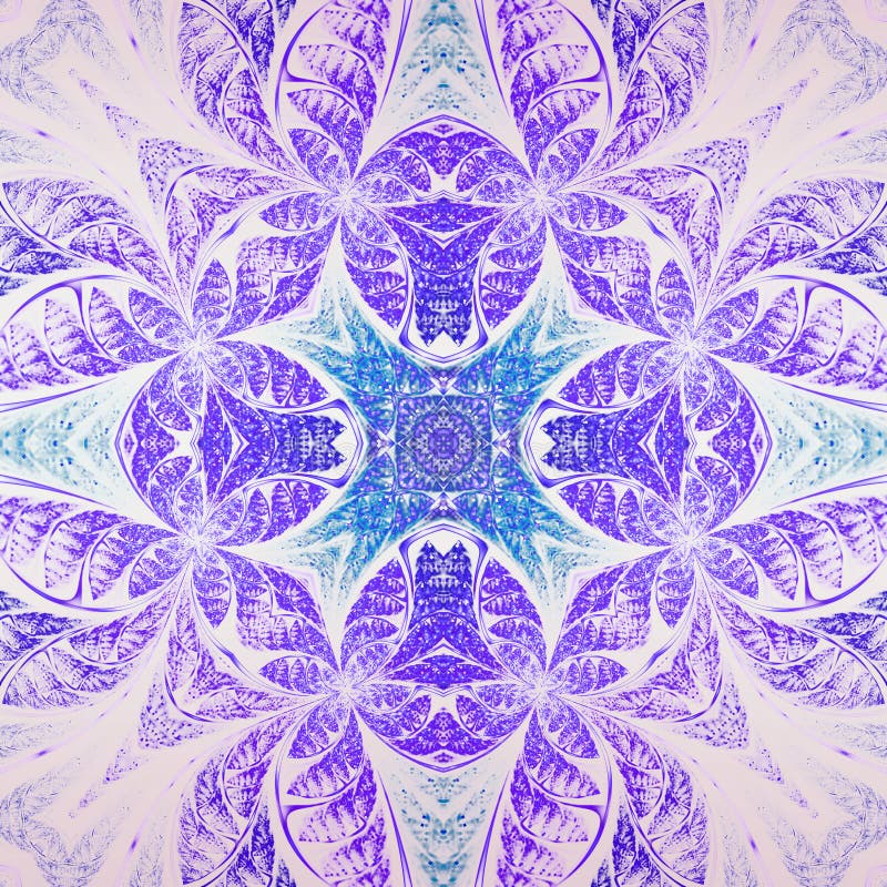 Glossy Violet Fractal Mandala Stock Illustration - Illustration of ...