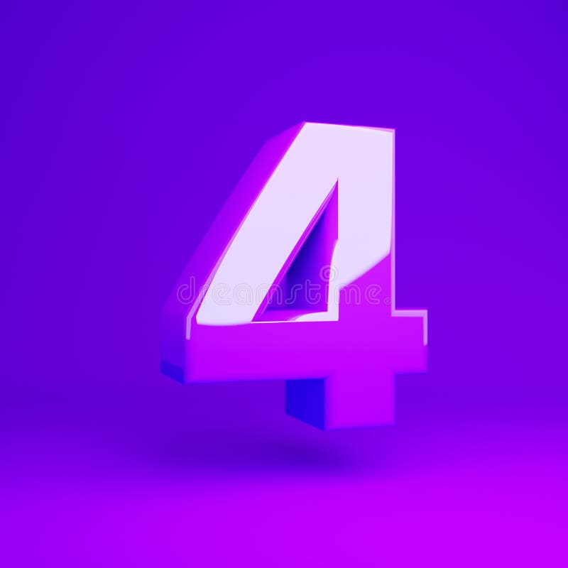Violet 3d Number 6. Glossy Indigo Number on Tile Background. 3d ...