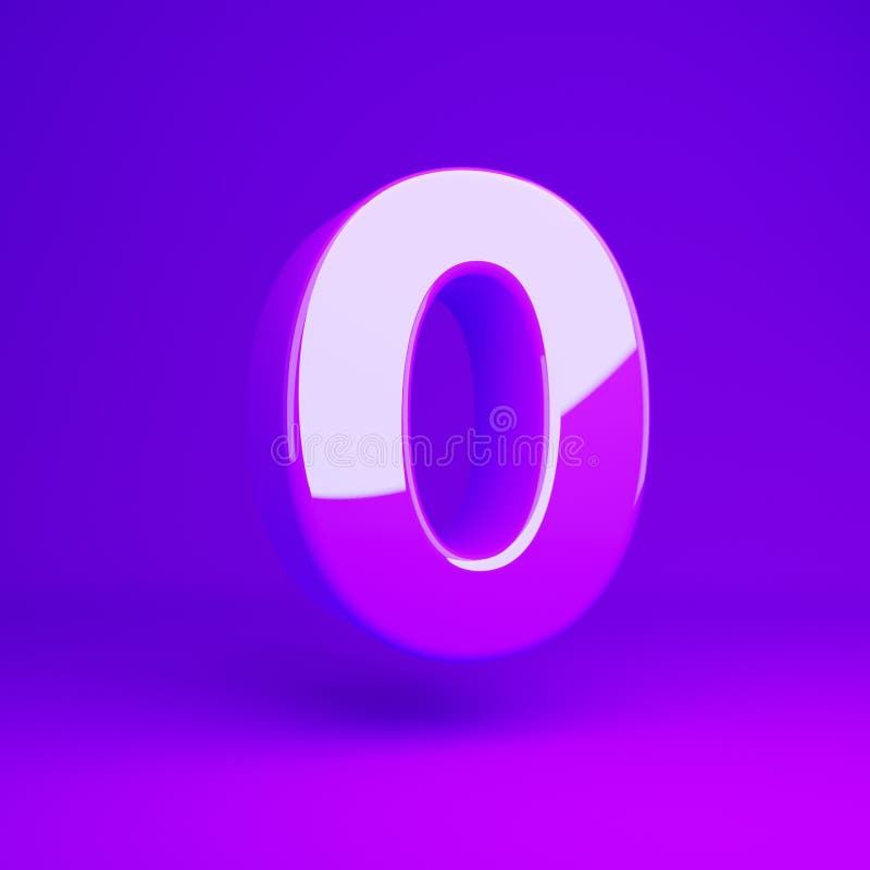 Violet Number 100 in Isometric Style. Isolated on White Background ...