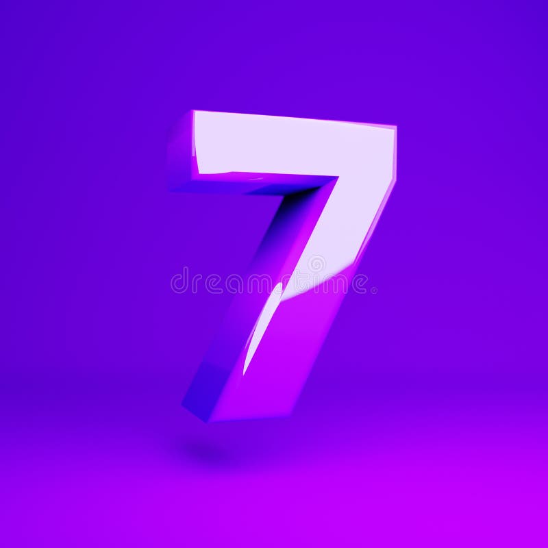 Violet 3d Number 6. Glossy Indigo Number on Tile Background. 3d ...