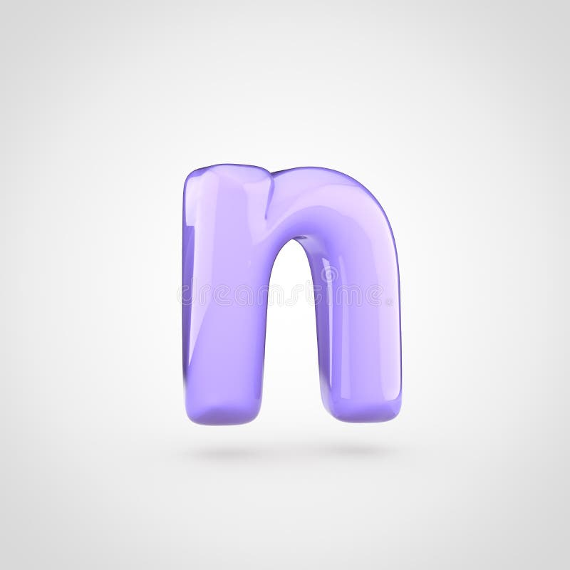 Glossy Violet Paint Letter N Lowercase Stock Illustration ...