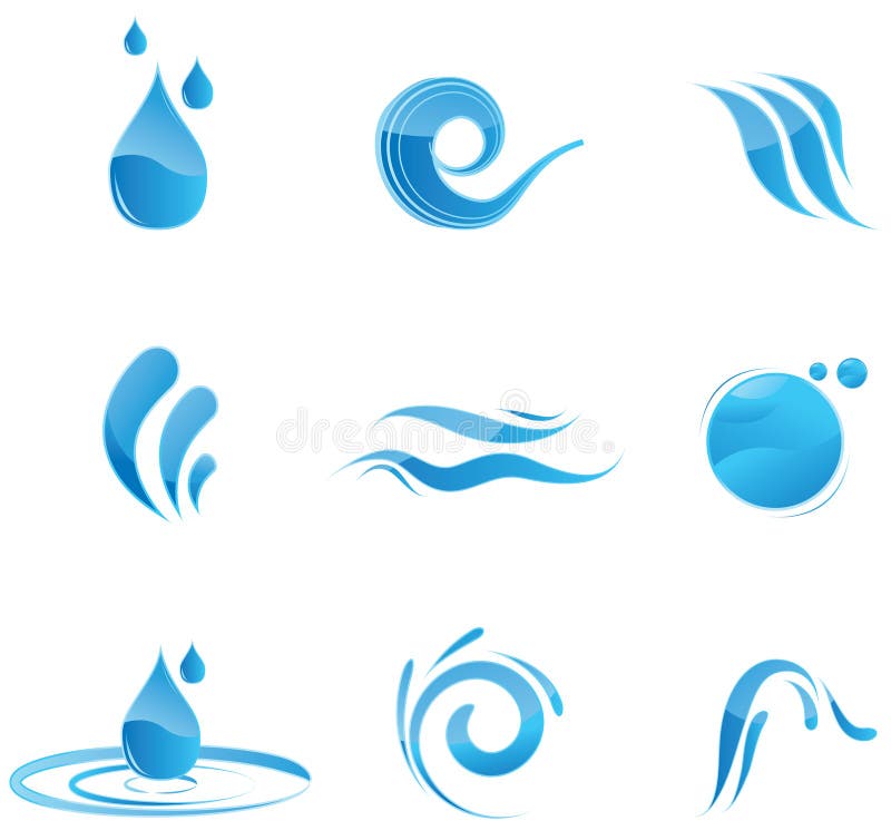 Glossy water icons stock vector. Illustration of isolated - 18639251