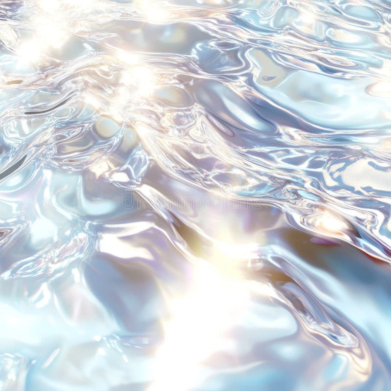Glossy Water Texture with Bright Light Reflections and Gentle Ripples ...