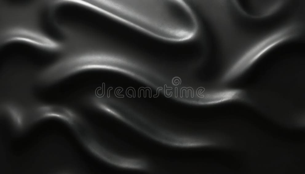 Glossy Wavy Black Metal Background with Light Reflections. Modern Dark Chrome Material with ...