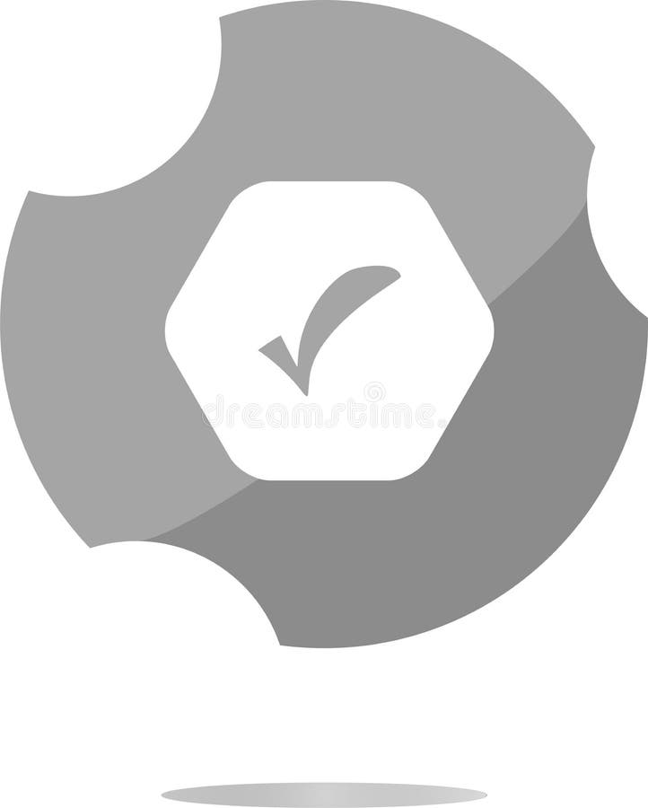 Glossy Web Button with Check Mark Sign, Icon Isolated on White Stock ...