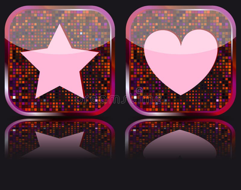 Glossy Web Button with Favorites Icon. Stock Vector - Illustration of ...