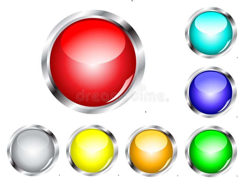 Glossy Web Button Set stock vector. Illustration of button - 9745608