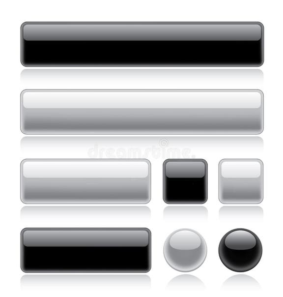 Glossy Web Buttons stock vector. Illustration of reflective - 10949349
