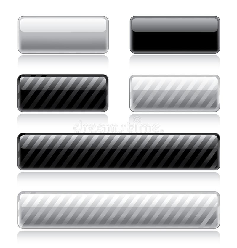 Gray web buttons long stock vector. Illustration of glossy - 9792497
