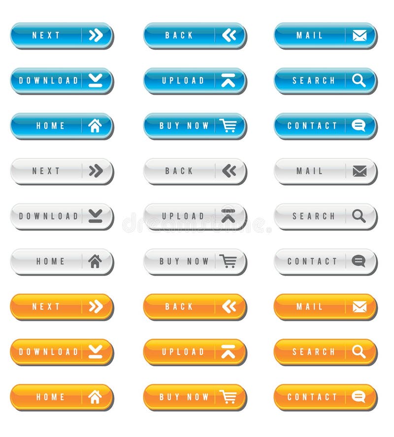Glossy web buttons stock vector. Illustration of design - 25607170