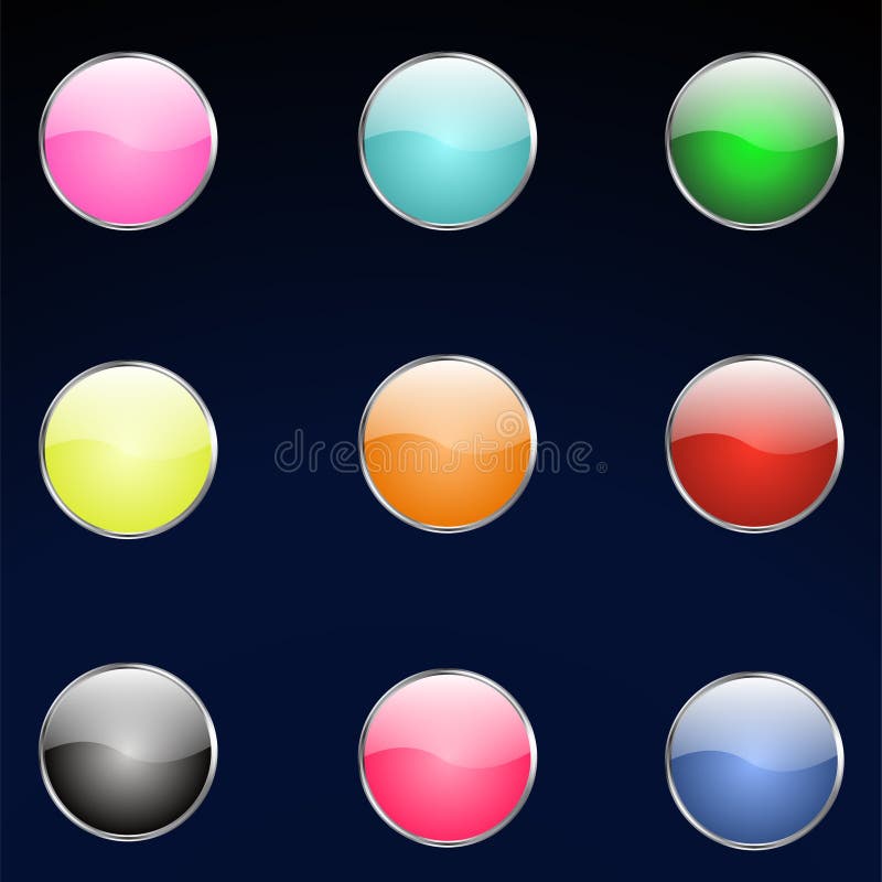 Glossy web buttons stock vector. Illustration of glass - 9709026
