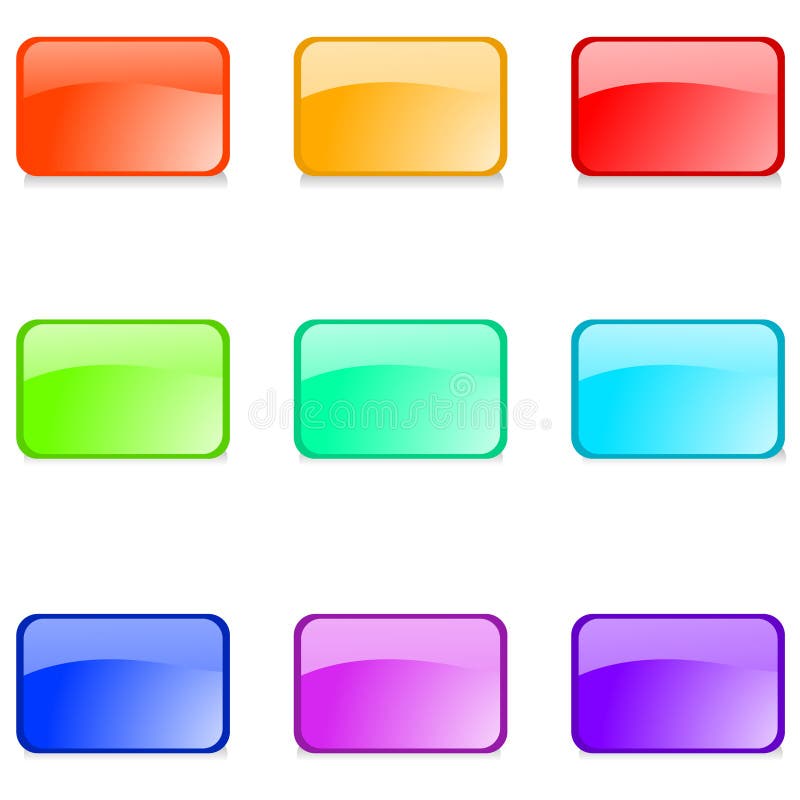 Set of Square Website Buttons Stock Illustration - Illustration of ...